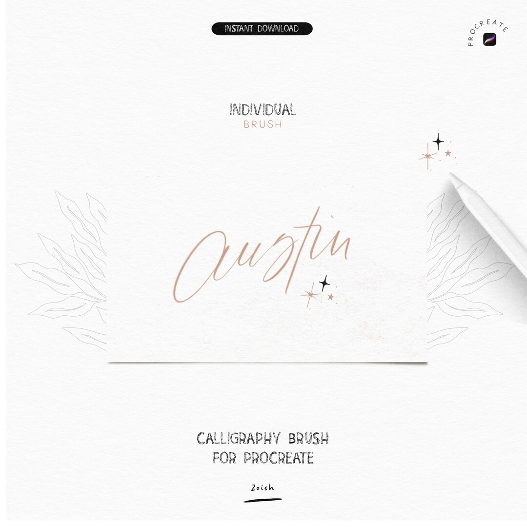 Austin Single Procreate Calligraphy Brush, Procreate Brushes, Procreate ...