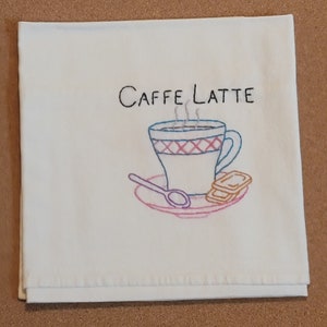 Color Filled Java Break Hand Embroidered Cotton Tea Towel Set. 7 Cotton ...
