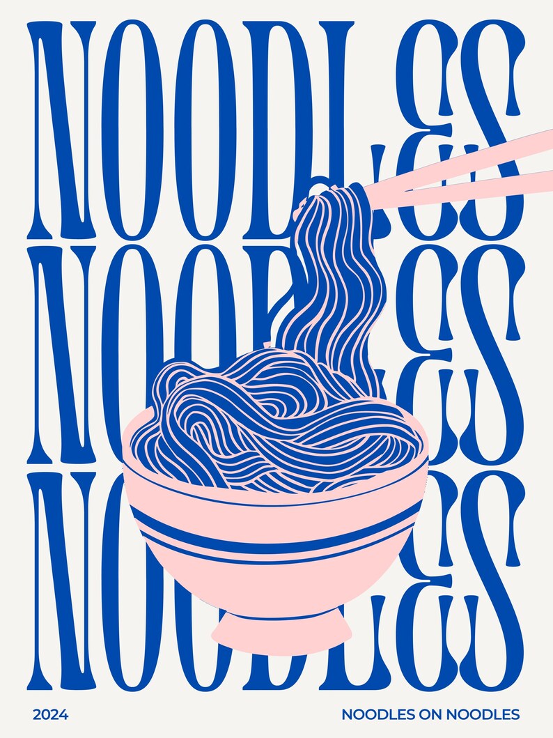 Noodles on Noodles on Noodles - Digital Print - Etsy