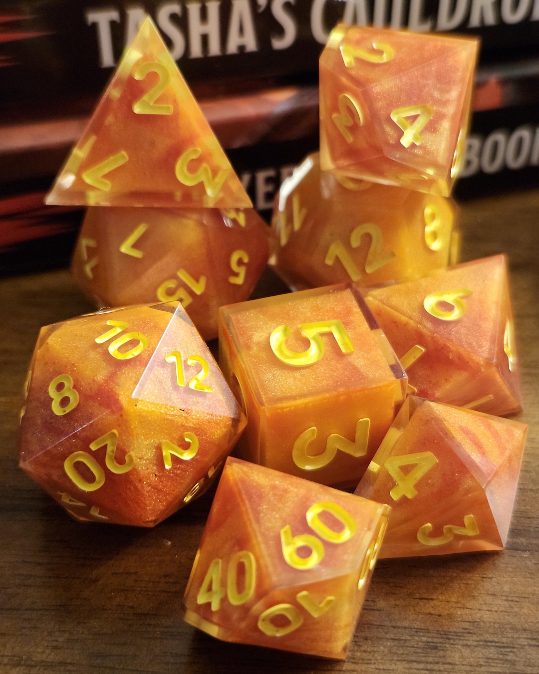 FIREBALL! D&D Dice Set, 9 Piece Dice Set, Polyhedral Dice, Dnd Dice ...