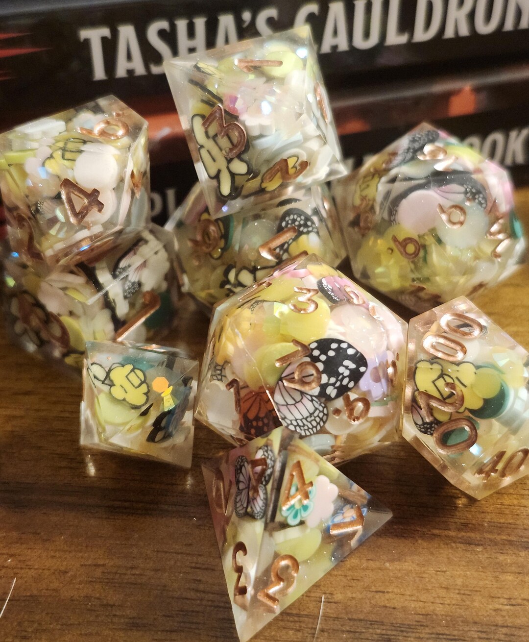 Hello Bees D&D Dice Set, 9 Piece Dice Set, Polyhedral Dice, Dnd Dice ...