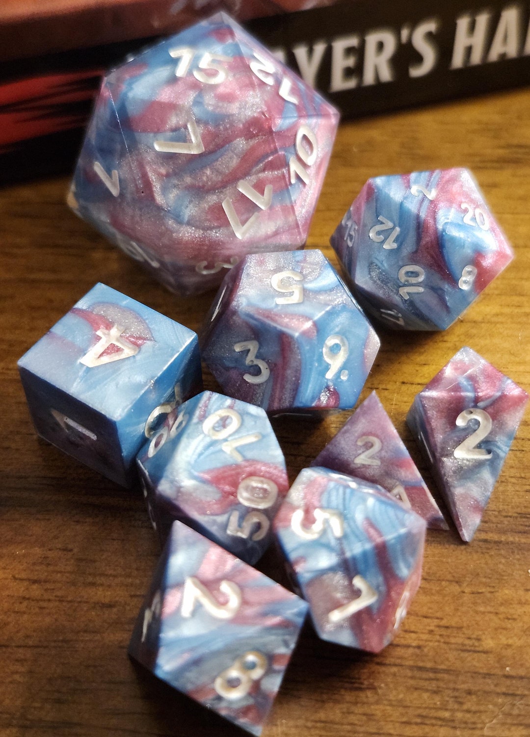 Trans Pride D&D Dice Set, 8 Piece Mini Dice Set, Polyhedral Dice, Dnd ...