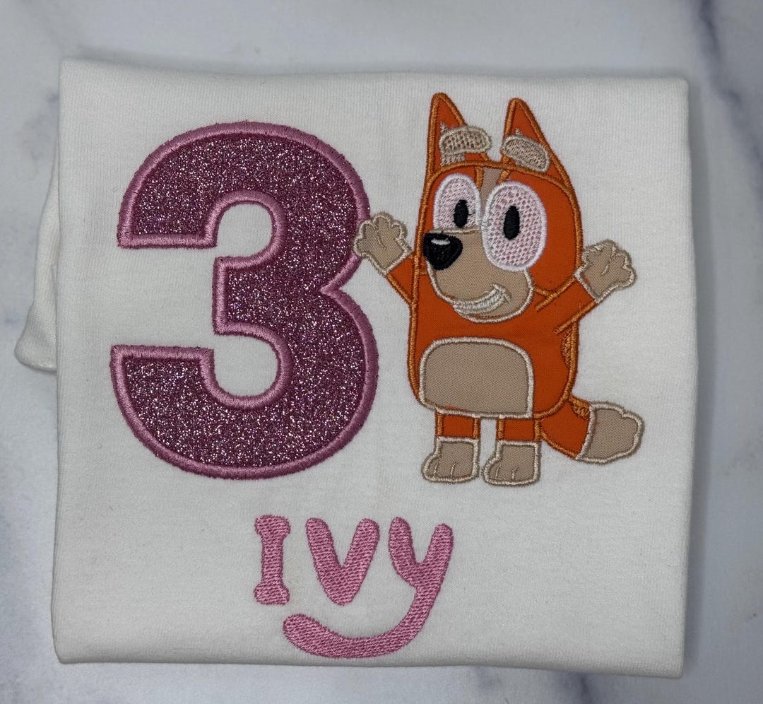 Bingo Birthday Applique Embroidery Shirt - Etsy
