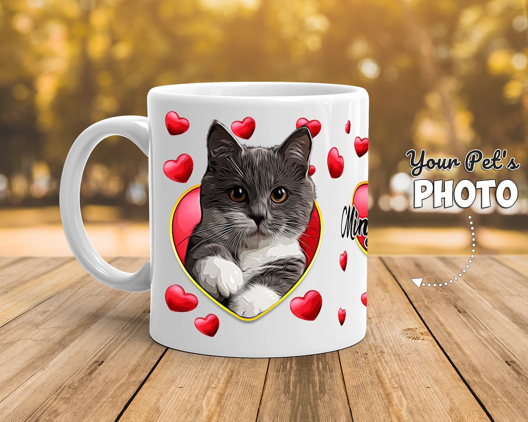 Custom Cat Coffee Mug - Cat Photo Mug - Personalized Cat Coffee Mug ...