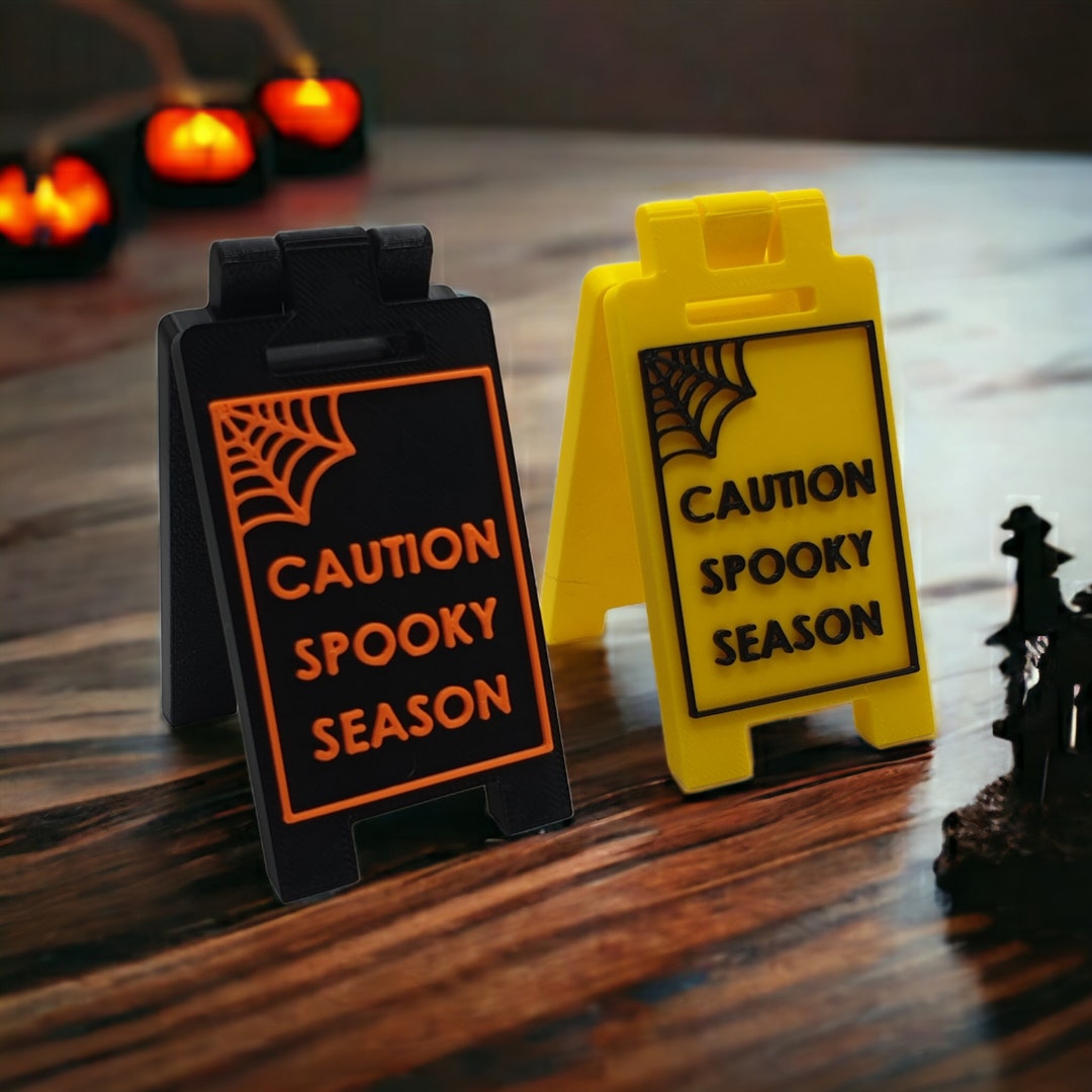 CAUTION SPOOKY SEASON - Mini Desk Sign Halloween Decor & Desk Accessory ...