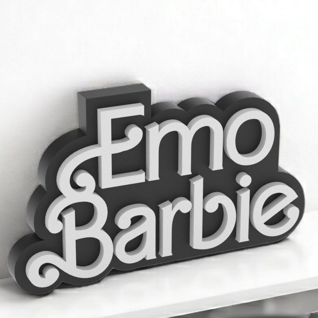 Emo Barbie 3D Printed Wall or Desk Sign - Etsy