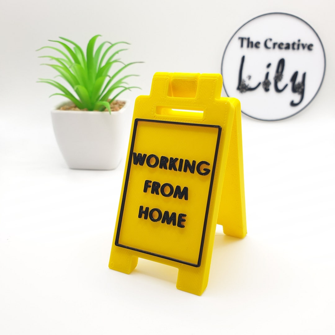 WORKING FROM HOME Mini Floor Sign Unique Desk Sign Secret Santa ...