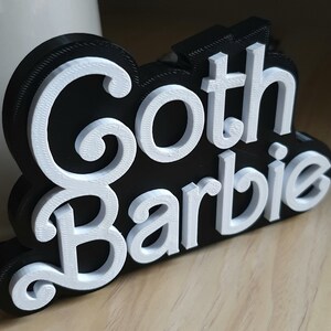 Goth Barbie - 3D Printed Wall or Desk Sign - Etsy UK