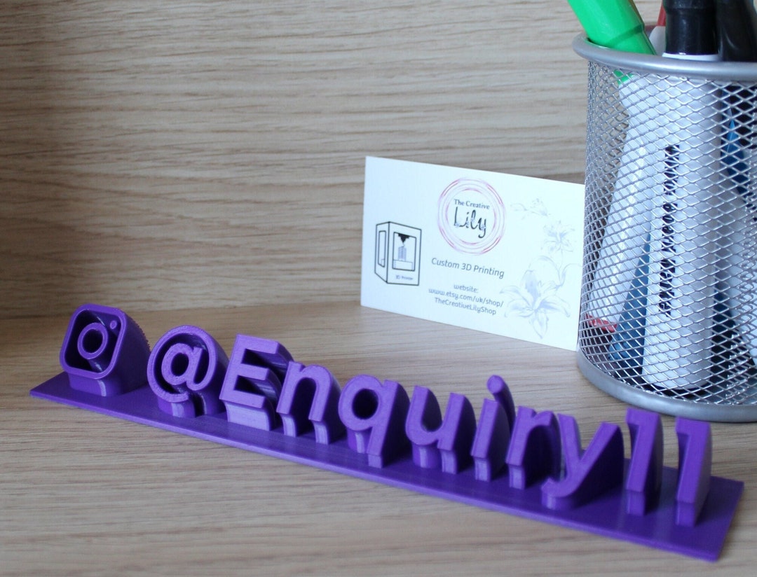 Personalised 3D Printed Desk Sign: Custom Tiktok, Instagram, Youtube ...