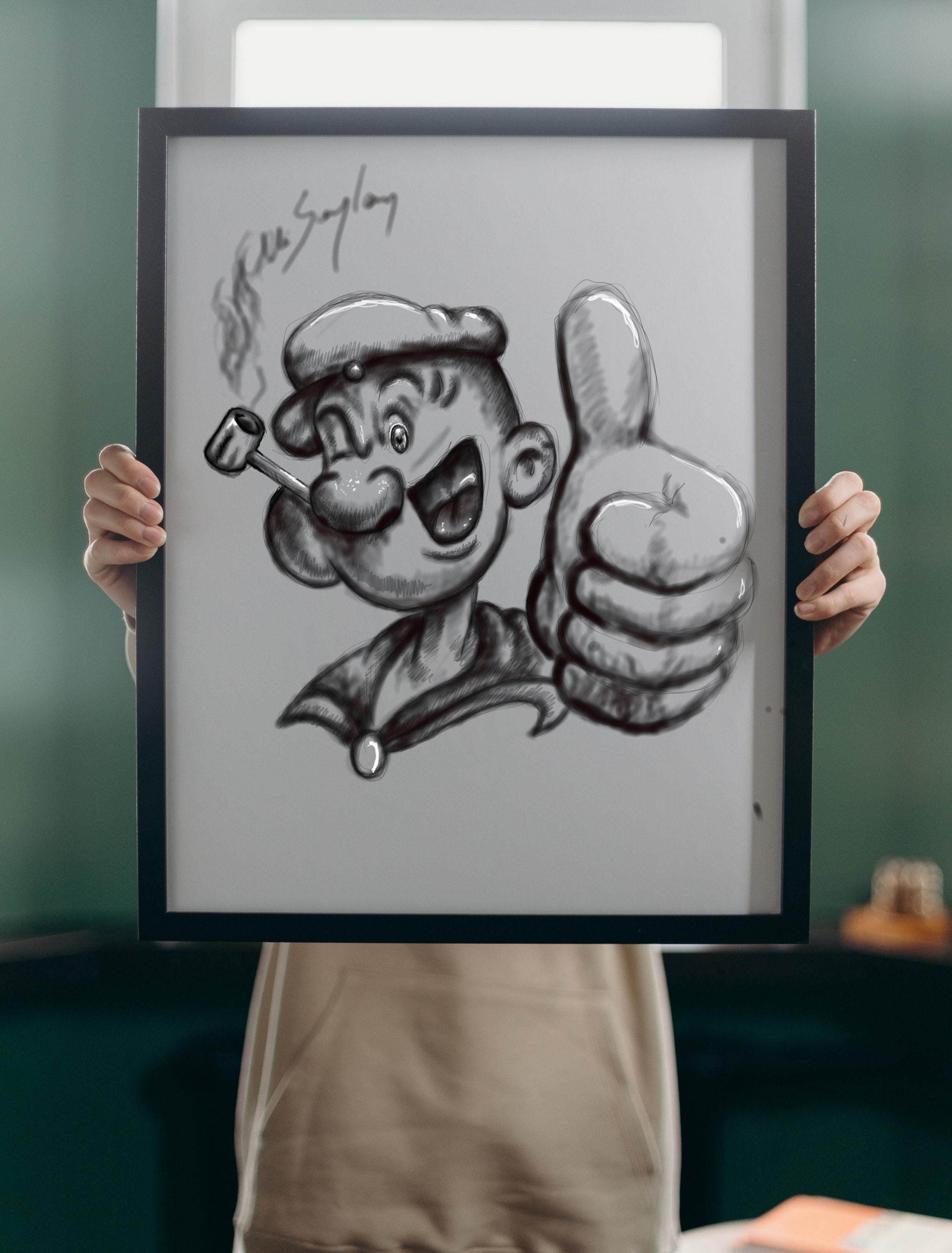 Popeye Marijuana Cartoon Design Digital Paint Illustration - Etsy