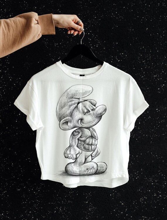 Smurfs Strong Smurf Cartoon Wall Decor Tshirt Cup Design PNG - Etsy