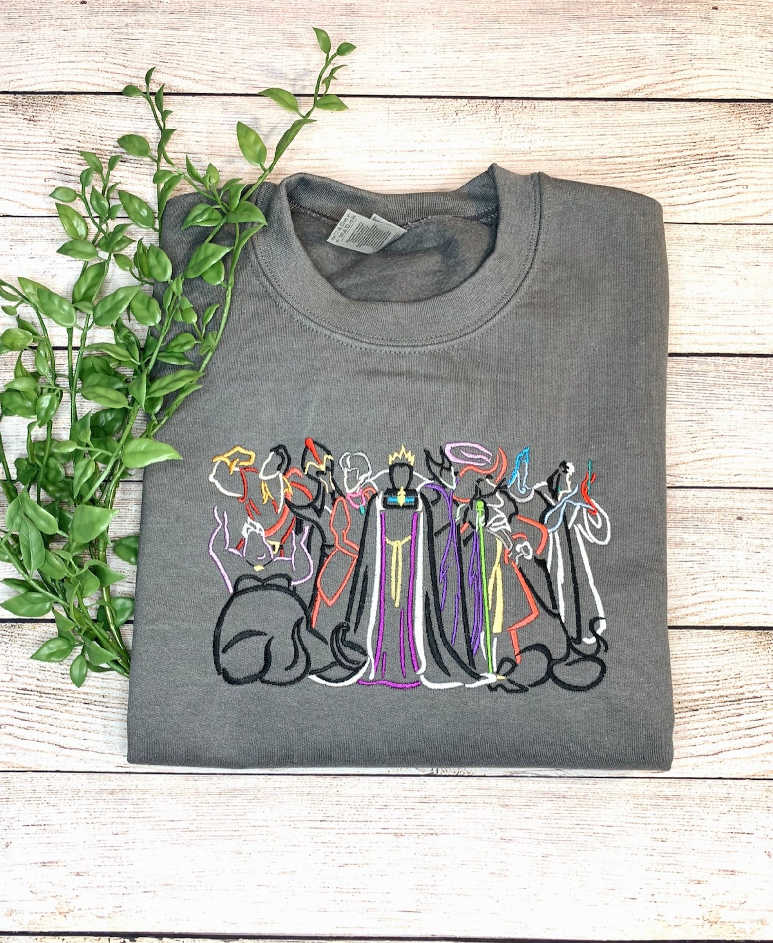Evil Villain Sketch Embroidered Crewneck Sweater - Etsy