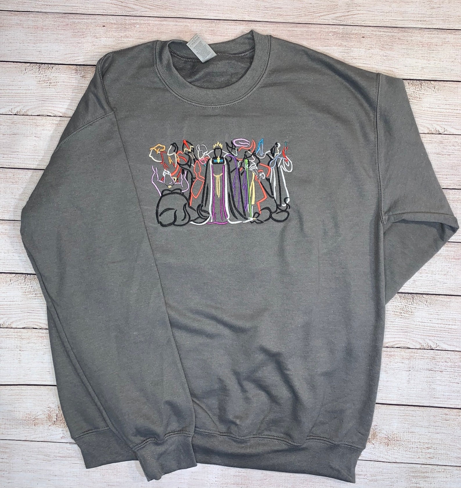 Evil Villain Sketch Embroidered Crewneck Sweater - Etsy
