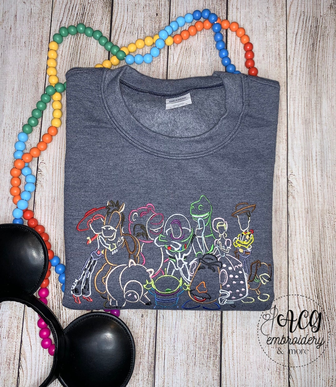 Toy Story Sketch Embroidered Sweater - Etsy