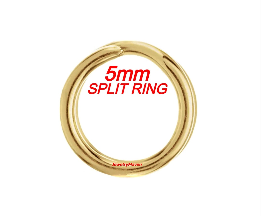 14k Yellow Gold Round 5mm Split Jump Ring Key Chain Keychain Ring for ...