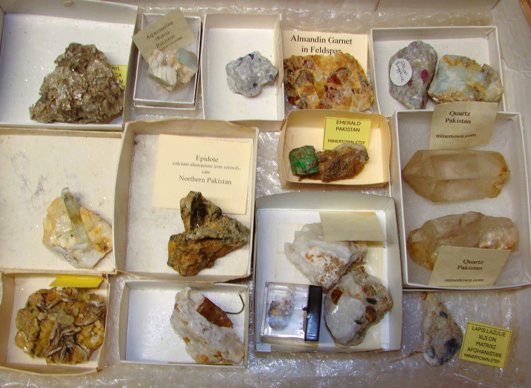 Mineral Specimens of Beryl, Corundum, Garnet, Quartz From Pakistan - Etsy