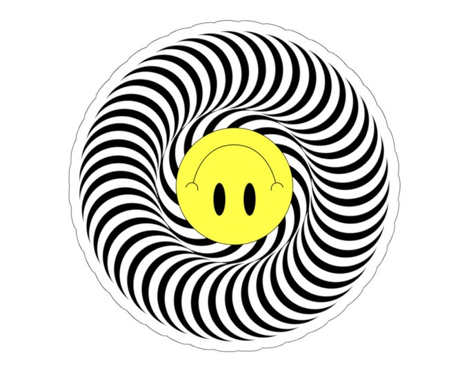 Biohazard Sticker, Trippy Smiley Face Sticker, Bio-hazard Logo Sticker ...