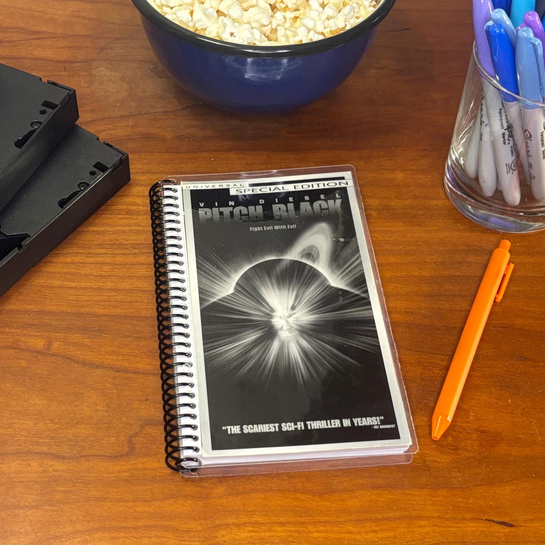 PITCH BLACK Upcycled VHS Notebook - Etsy