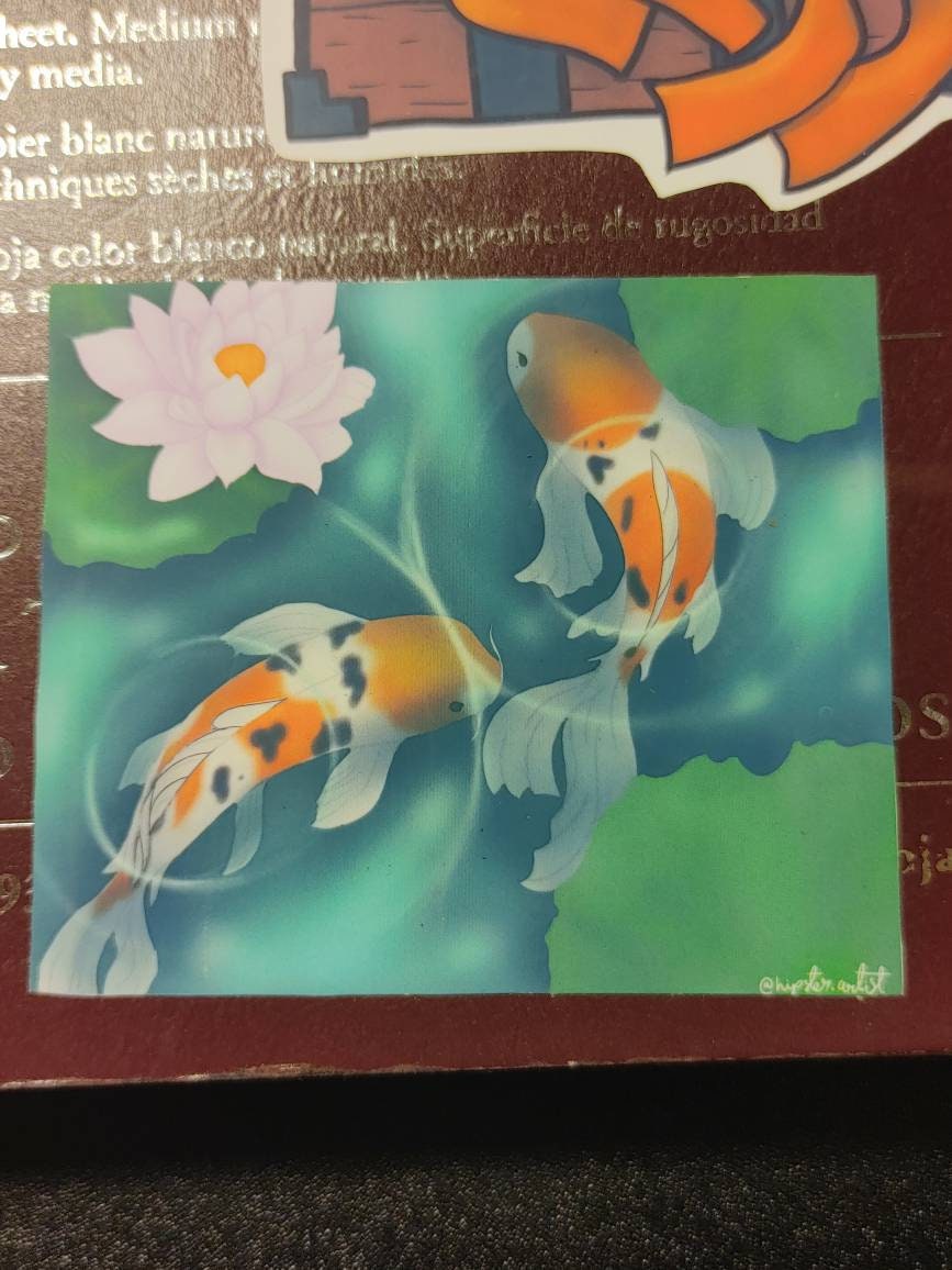 Koi Pond- Koi Pond Sticker- Koi Fish- Koi Fish Sticker- Zen Koi Pond ...