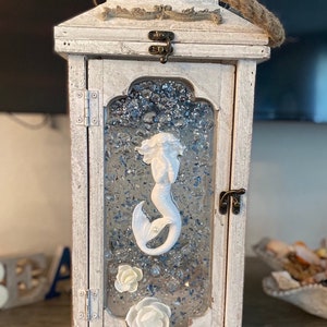 Pre-order Large 19 Mermaid Lantern , Shell Art, Ocean Décor, Beach ...