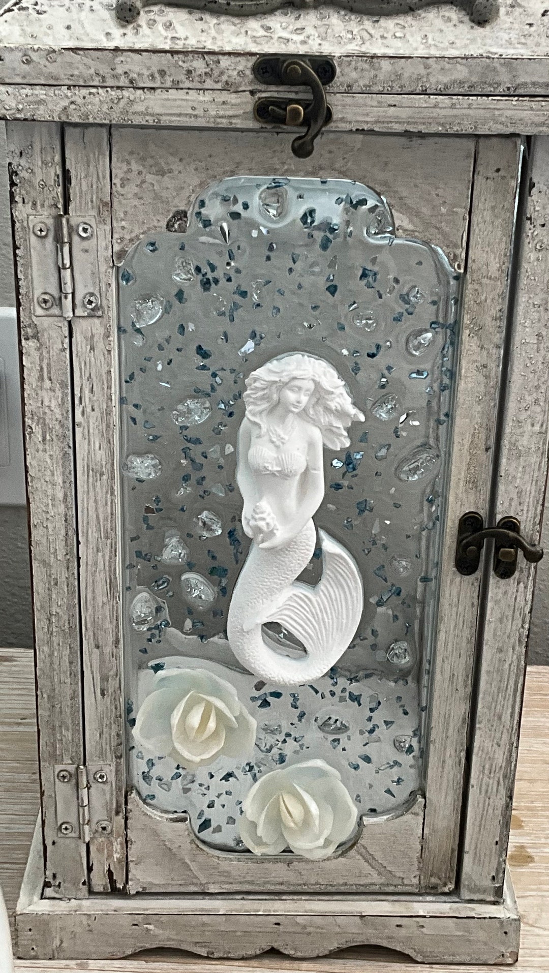 Pre-order Large 19 Mermaid Lantern , Shell Art, Ocean Décor, Beach ...