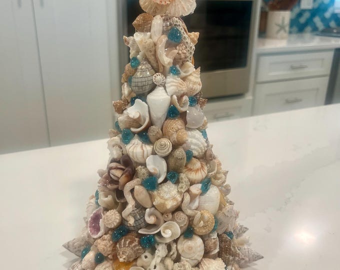 Sea Shell Tree 11”, Handpicked Florida Gulf Shells, Coastal Shell Art ...