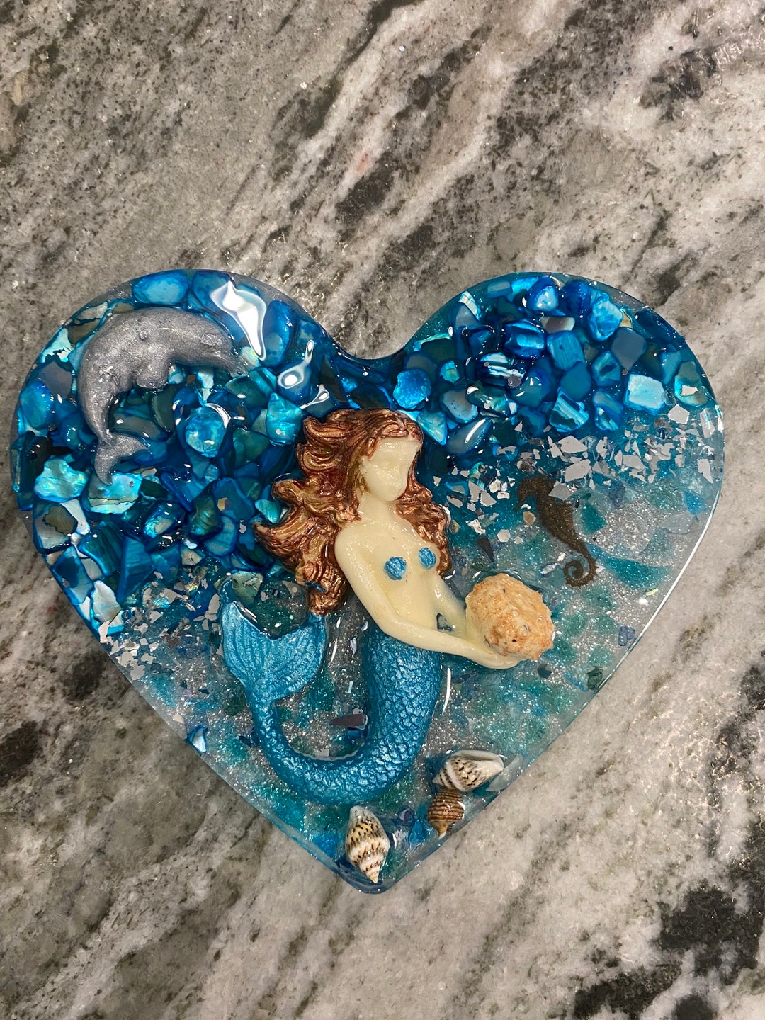 Mermaid Heart Resin Art - Etsy