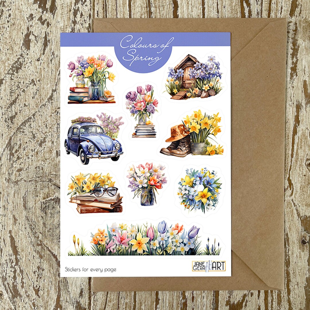 Colours of Spring Bujo Stickers Floral Sticker Sheet - Etsy