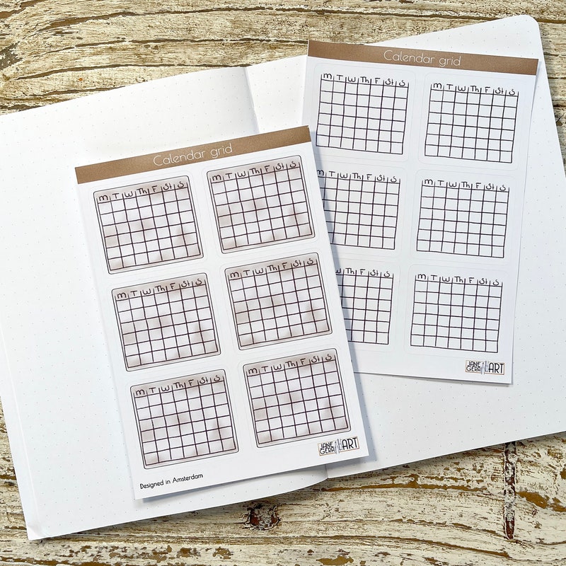 Blank Calendar Grid - Etsy