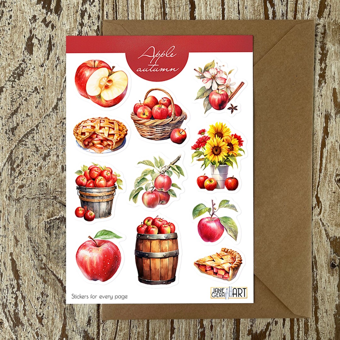 Red Apples Stickers Summer Fruit Planner Stickers - Etsy