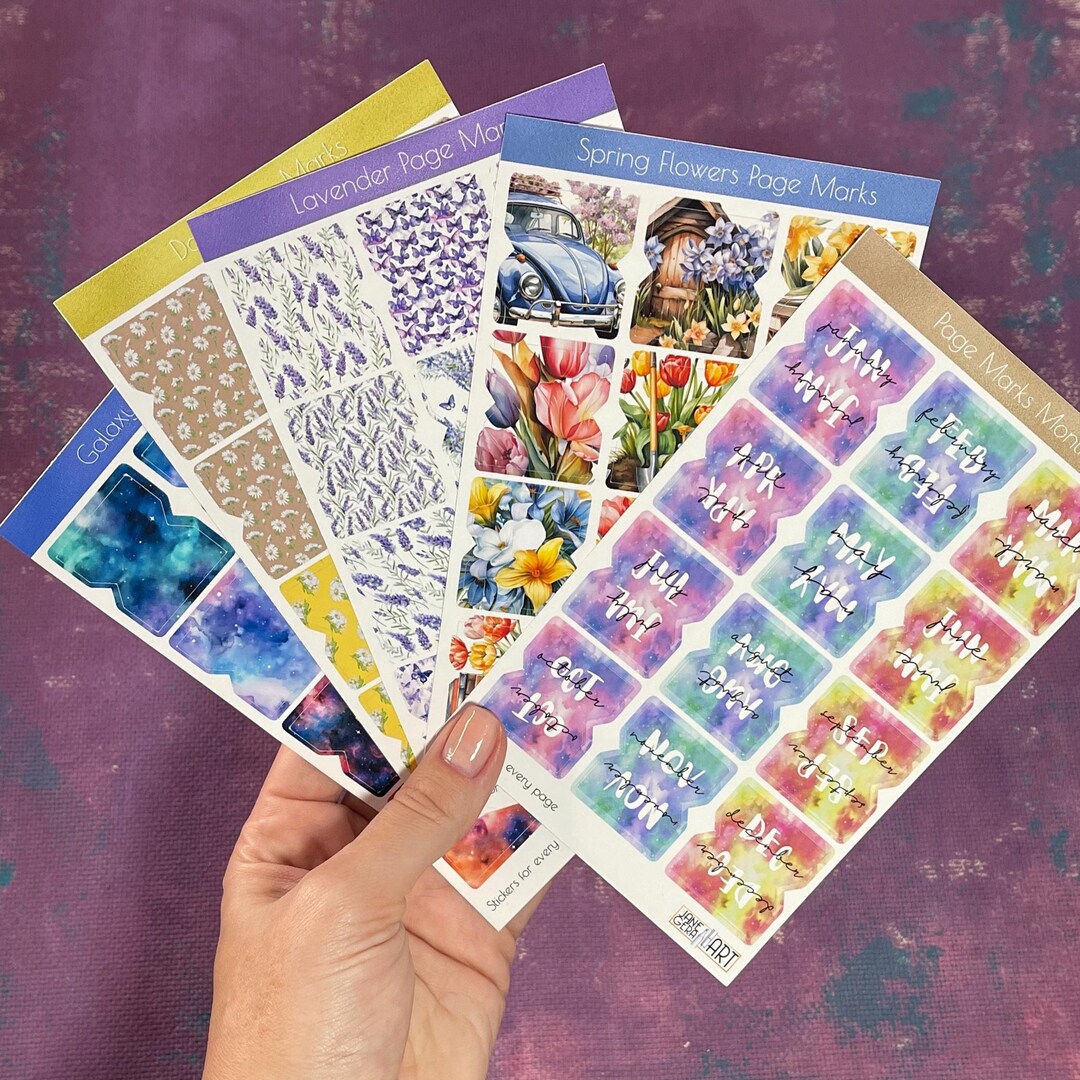 Planner Page Tabs Stickers for Bullet Journals and Organizers - Etsy