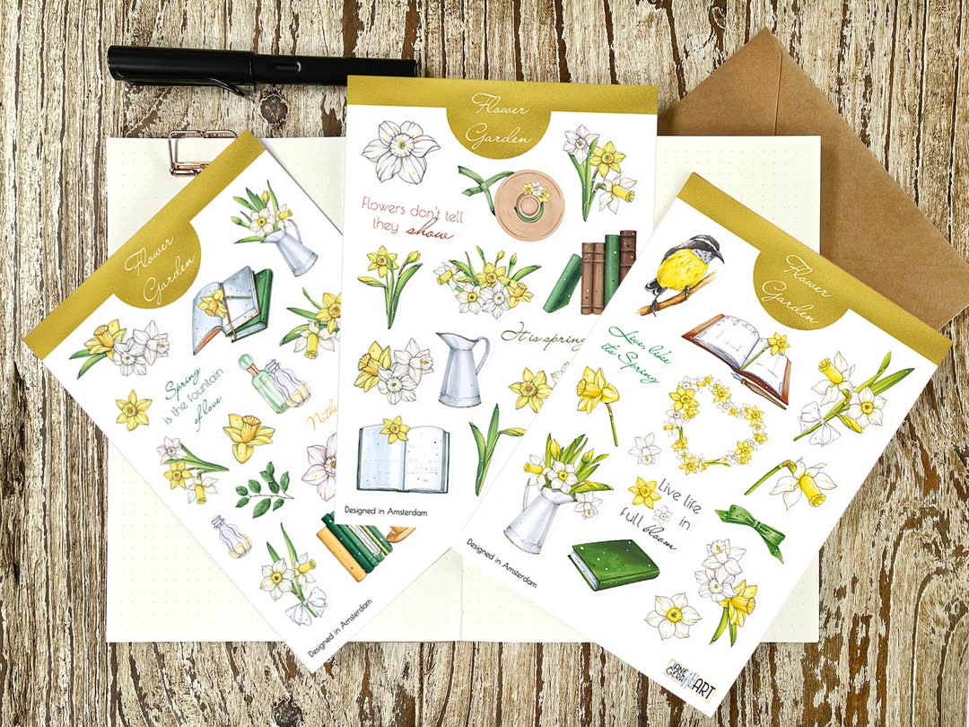 Daffodils Flower Planner Stickers Bujo Stickers Floral Planner Sticker ...
