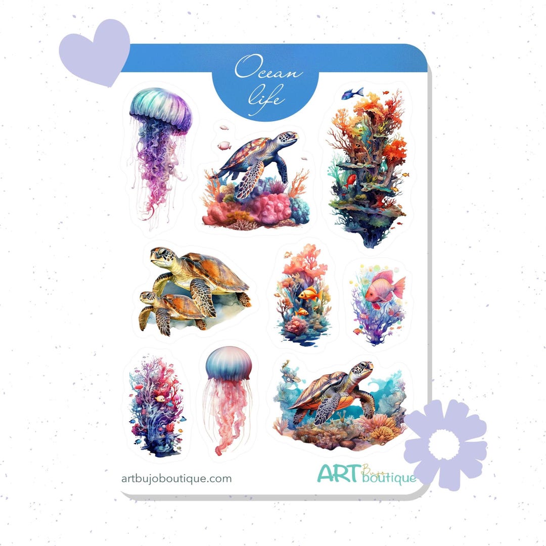 Under the Sea Bujo Stickers Ocean Life Planner Stickers - Etsy