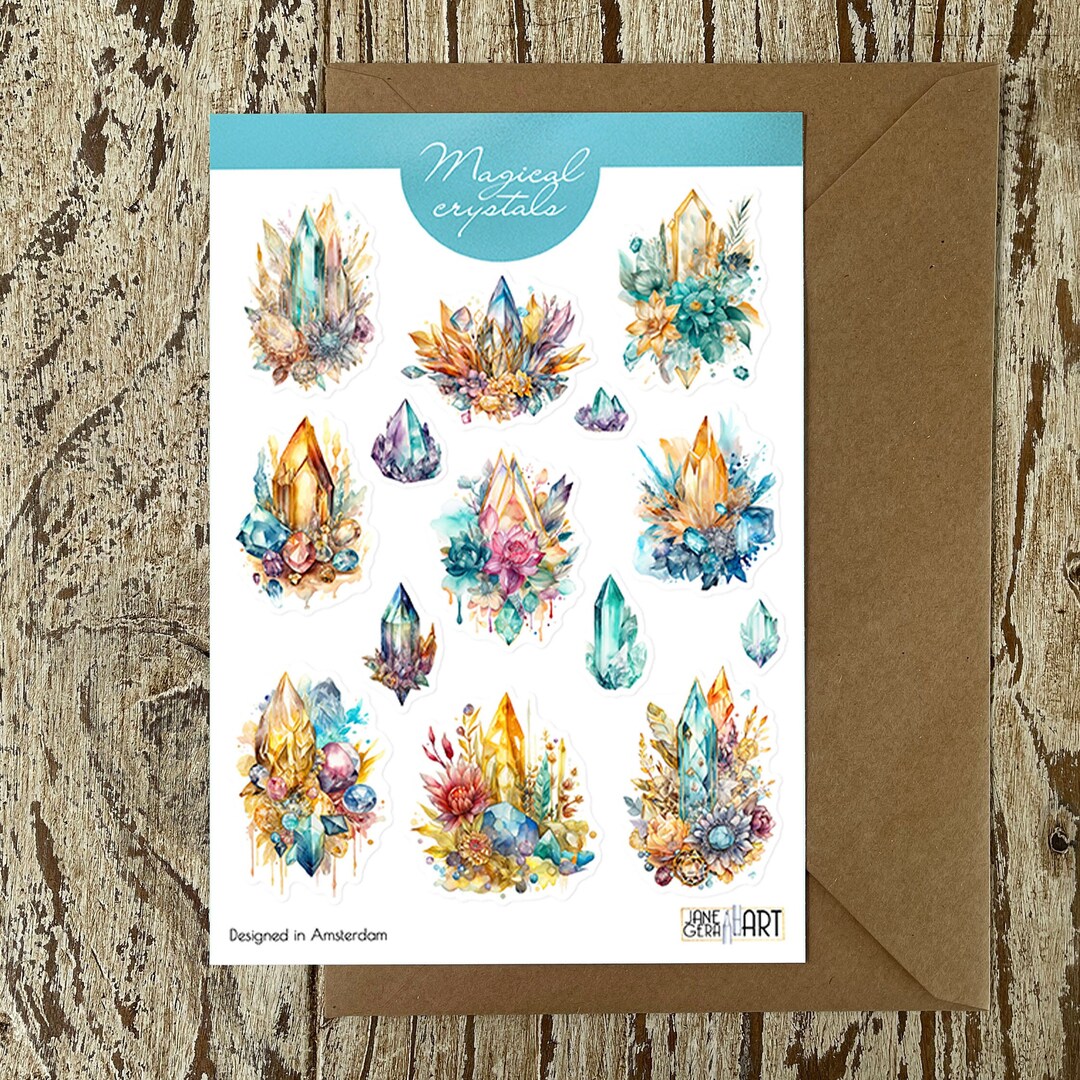 Magic Crystals Stickers Gold and Blue Stickers for Journaling - Etsy