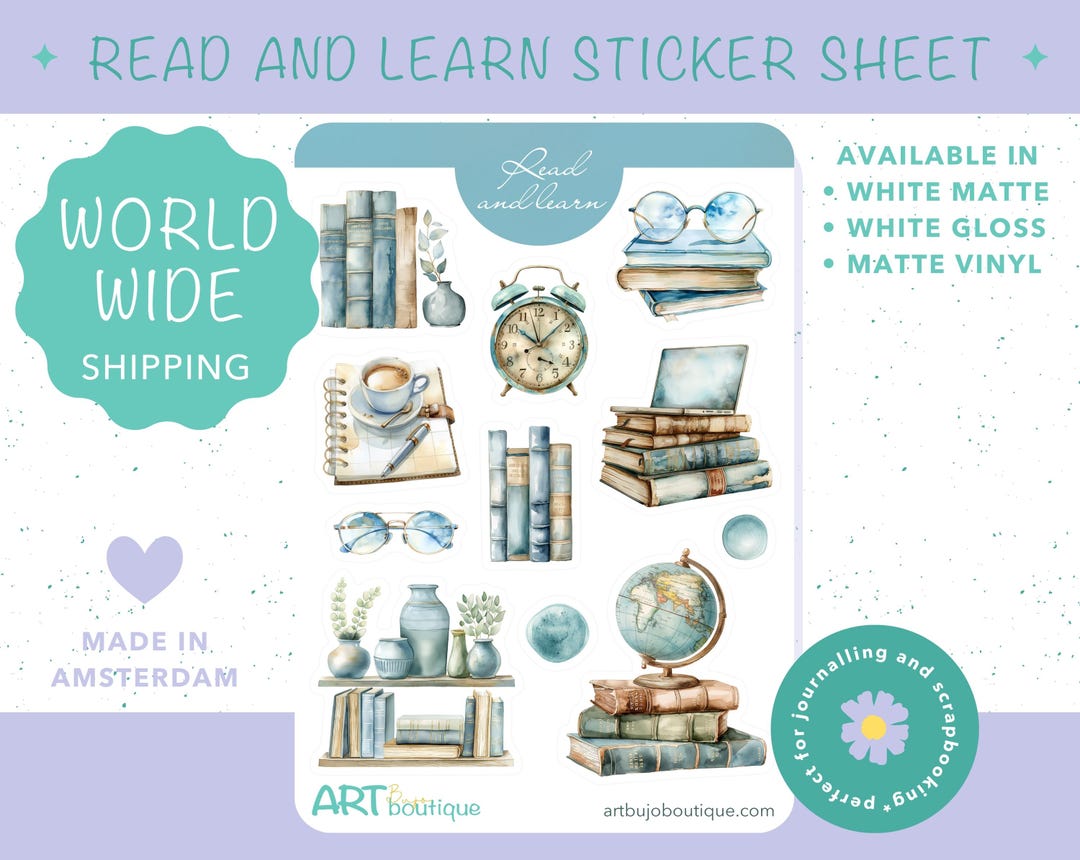 Read and Learn Sticker Sheet School Supplies Planner Stickers - Etsy