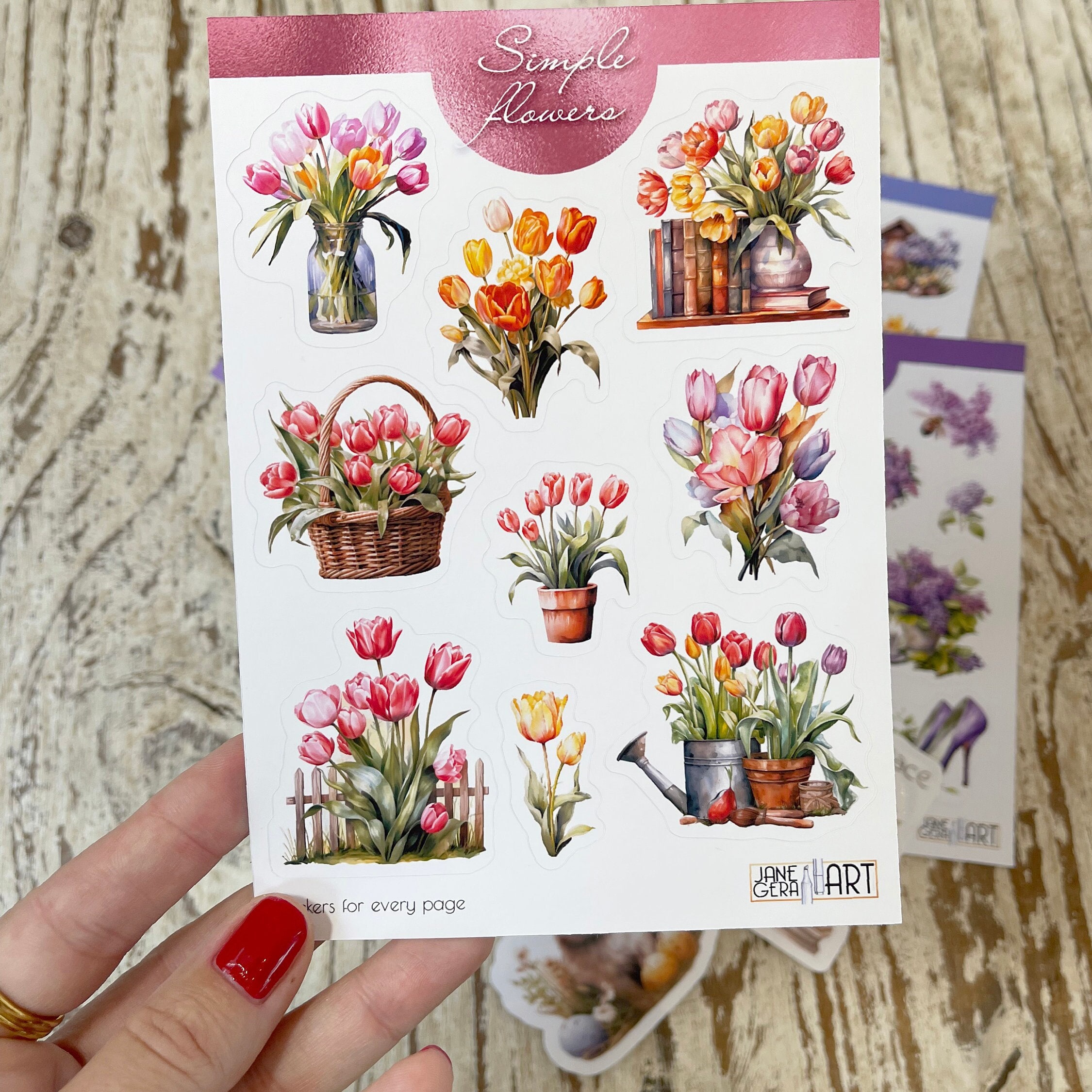 Spring Tulips Bujo Stickers Floral Sticker Sheet - Etsy