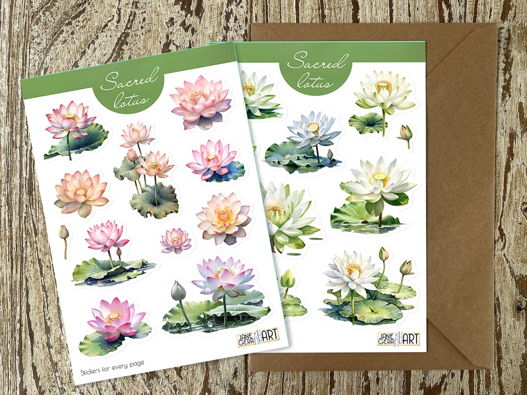 Sacred Lotus Flower Stickers Summer Planner Stickers - Etsy