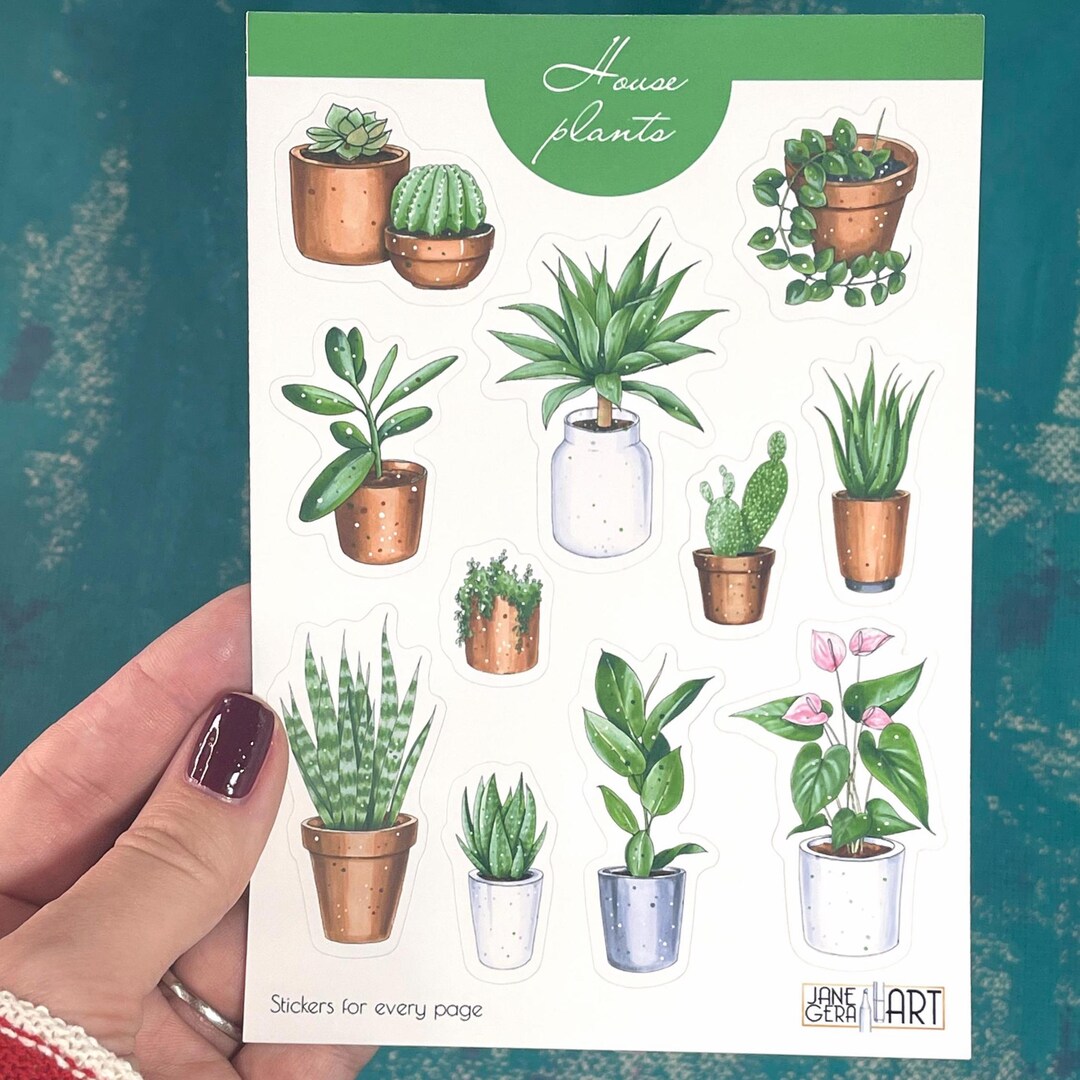 House Plants Sticker Sheet for Journals and Cozy Planners and ...