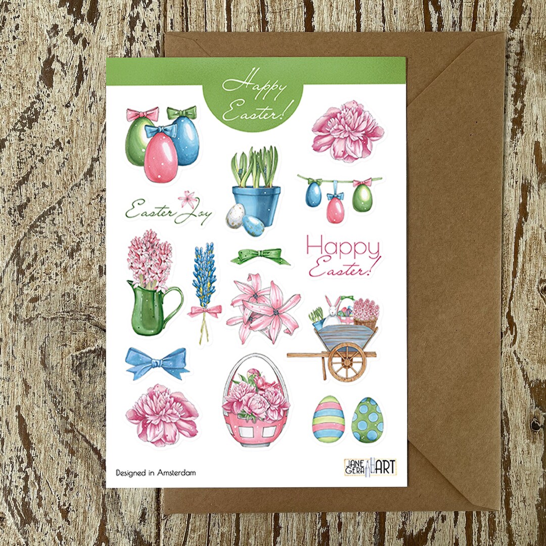 Easter Stickers Bujo Stickers Easter Bunny Sticker Sheet 3 - Etsy