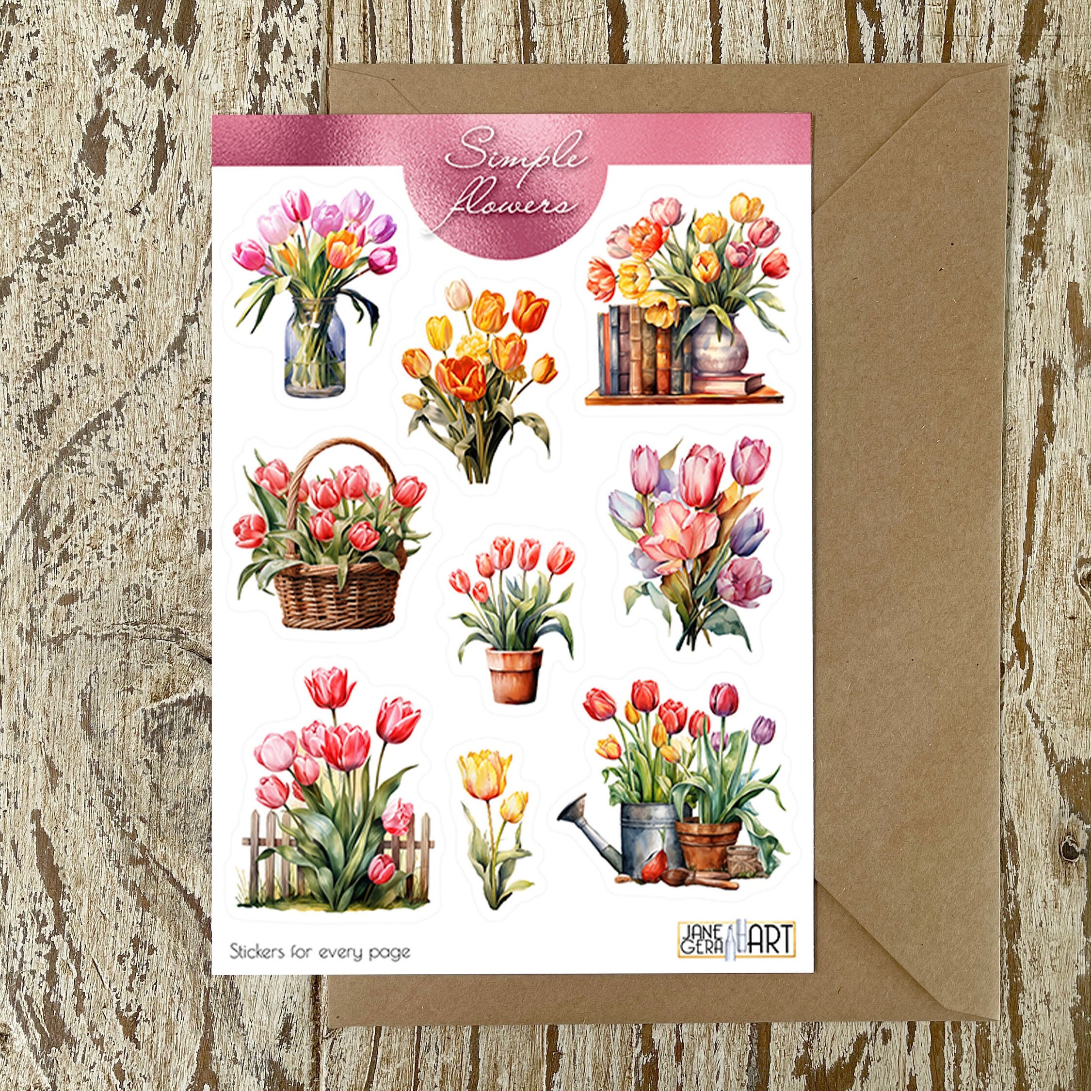 Spring Tulips Bujo Stickers Floral Sticker Sheet - Etsy