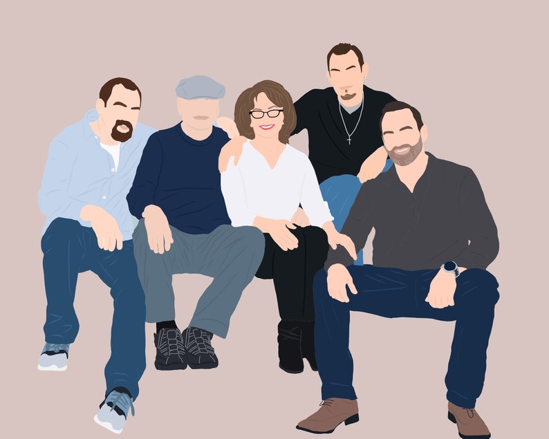 Custom Digital Family Portrait Faceless Portrait Drawing - Etsy