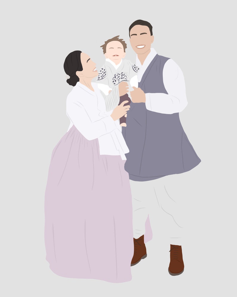 Custom Digital Family Portrait | Faceless Portrait Drawing ...