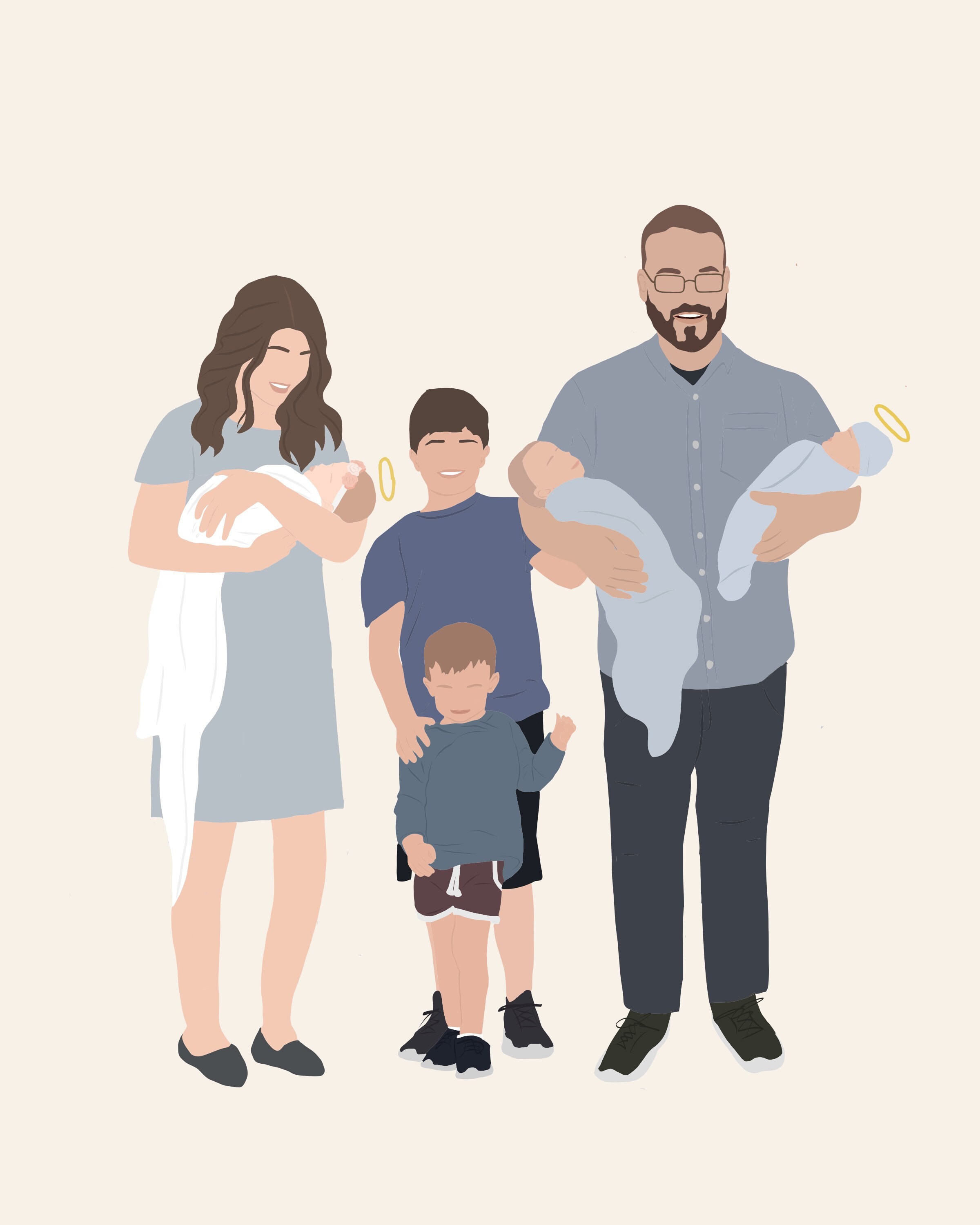 DIGITAL Portrait Memorial Faceless Portrait Minimalist - Etsy