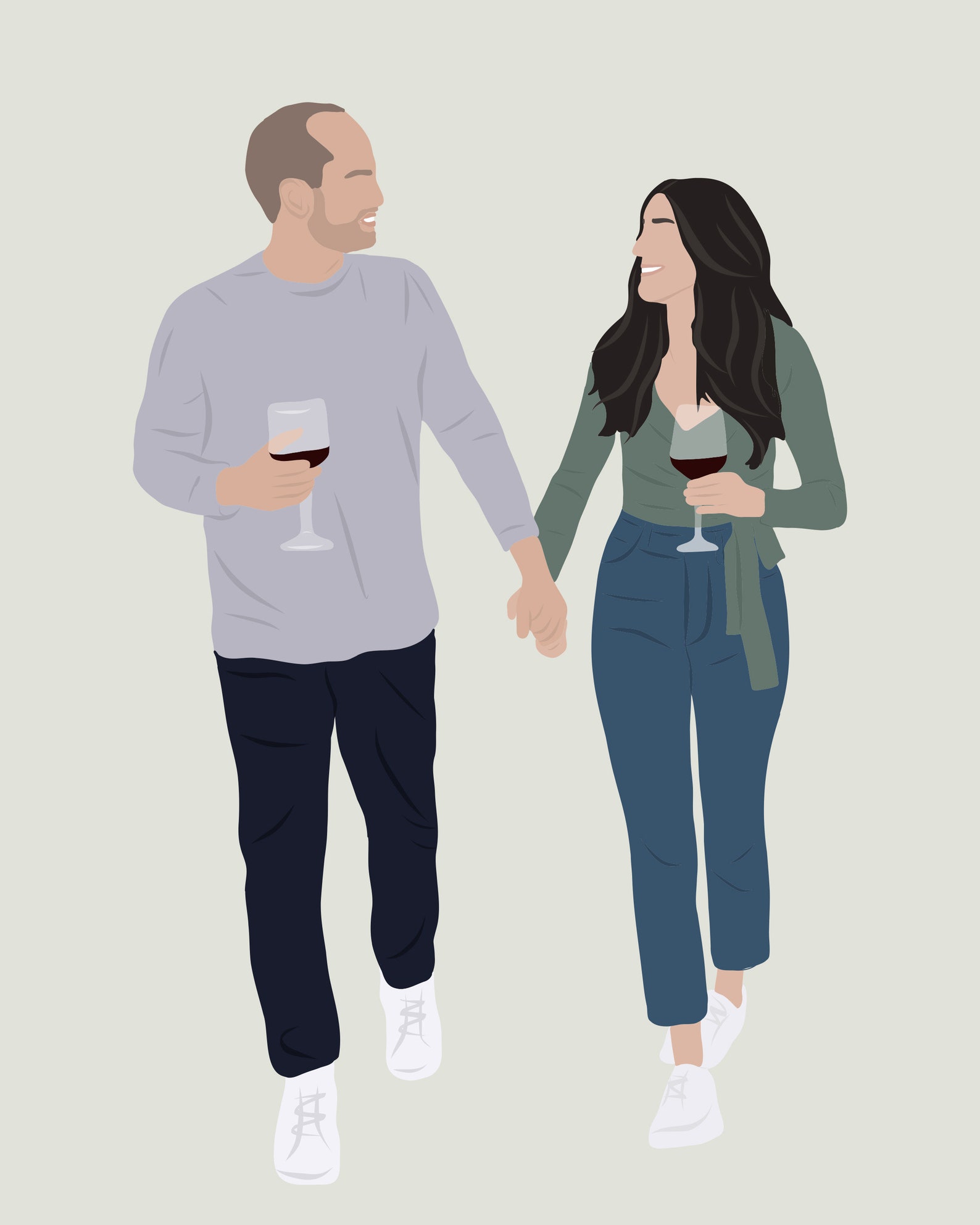 Custom Digital Family Portrait | Faceless Portrait Drawing ...