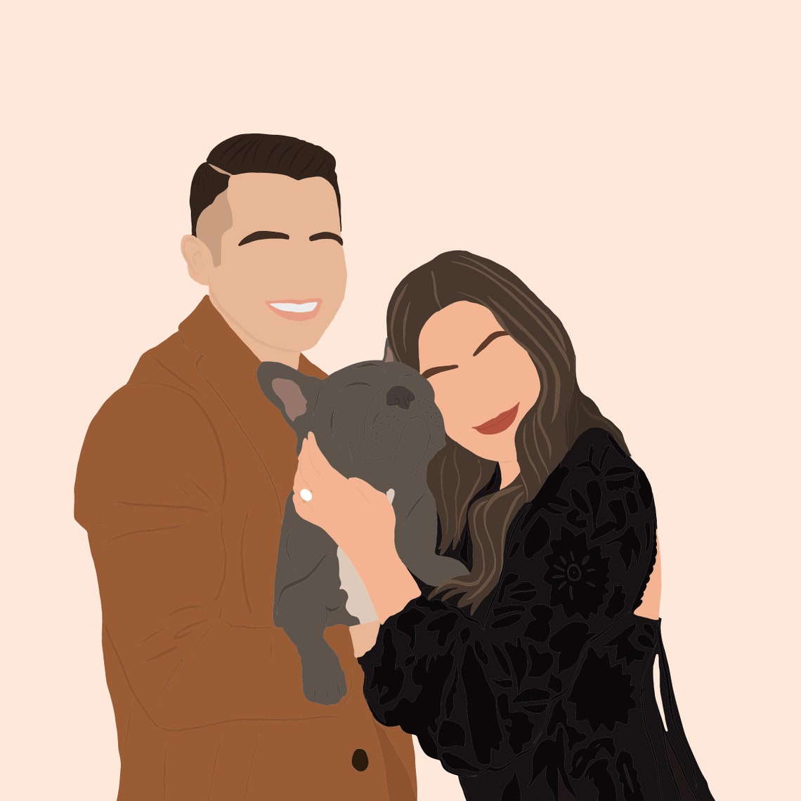 Custom Digital Family Portrait Faceless Portrait Drawing - Etsy