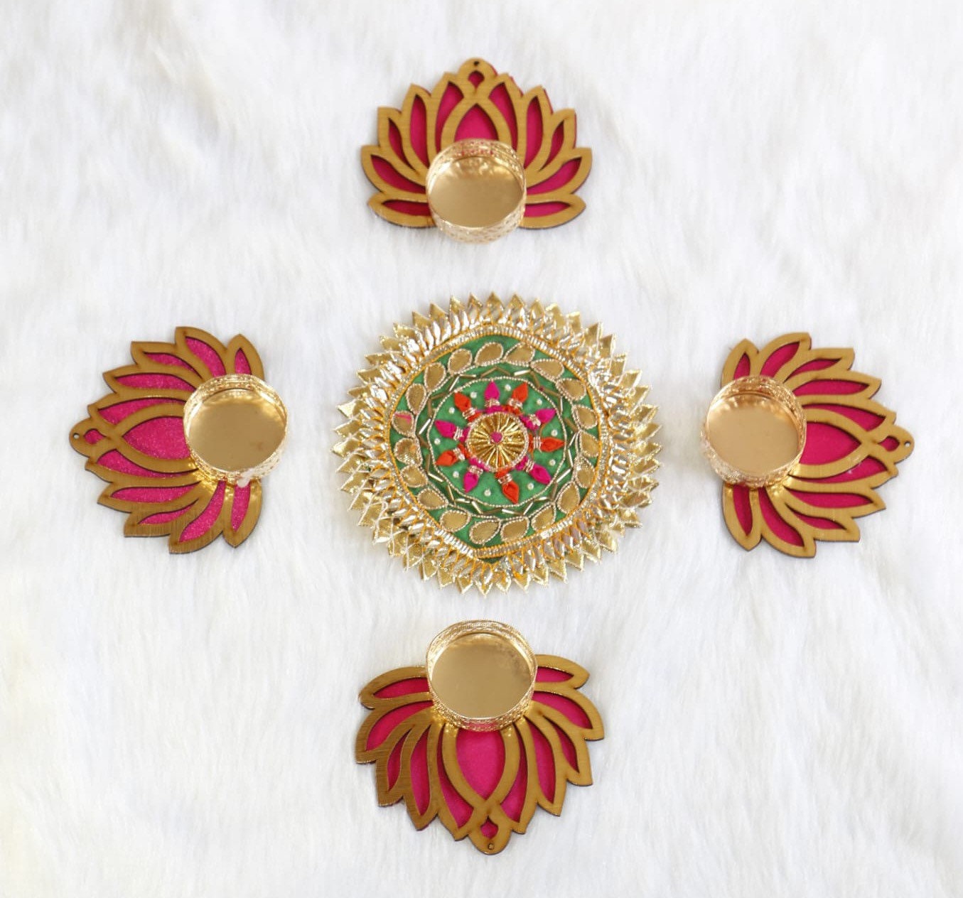 Lotus Rangoli Set, Diwali Decorations, Readymade Rangoli Set, Rangoli ...