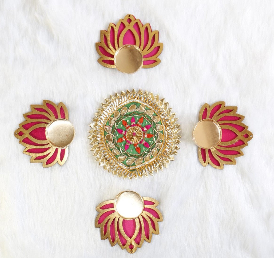 Lotus Rangoli Set, Diwali Decorations, Readymade Rangoli Set, Rangoli ...