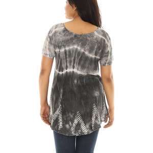 Women's Plus Embroidered Ombre Tie-dye Short Sleeves Tunic Top, Boho ...
