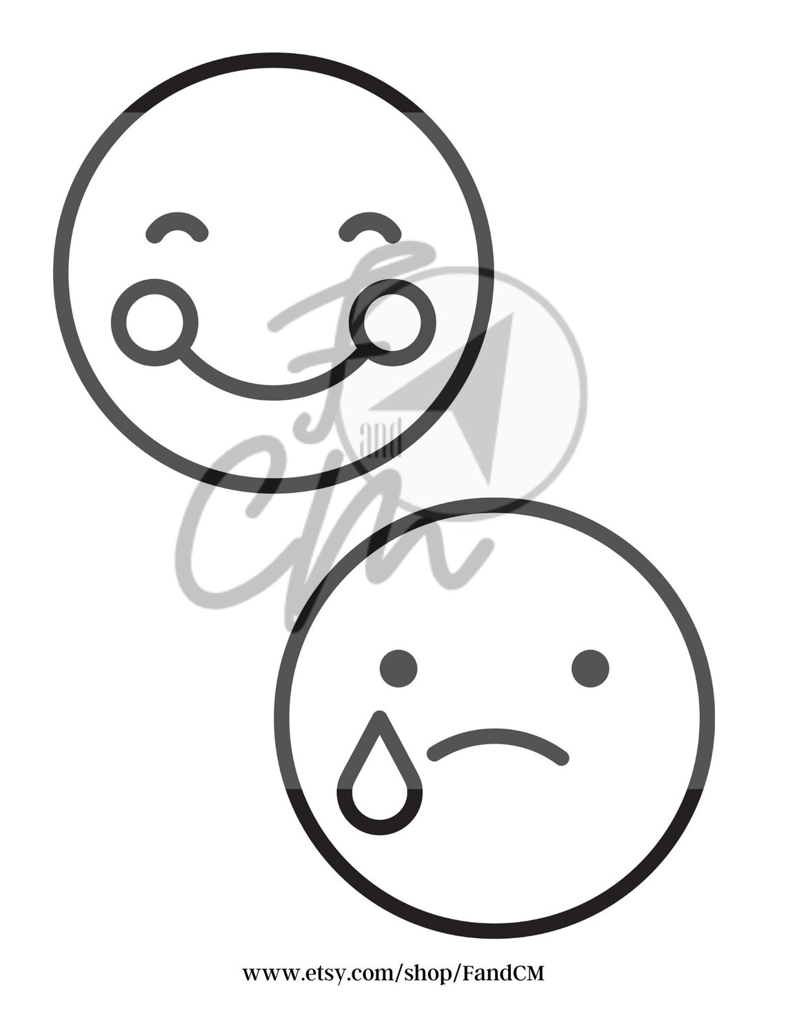 Emoticon Coloring Pictures, Emoticons, Emotions, Faces, Digital ...