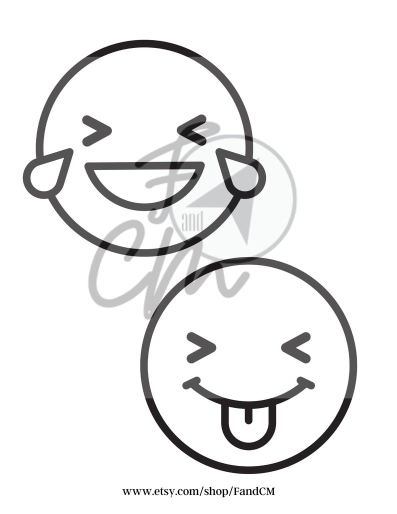 Emoticon Coloring Pictures, Emoticons, Emotions, Faces, Digital ...